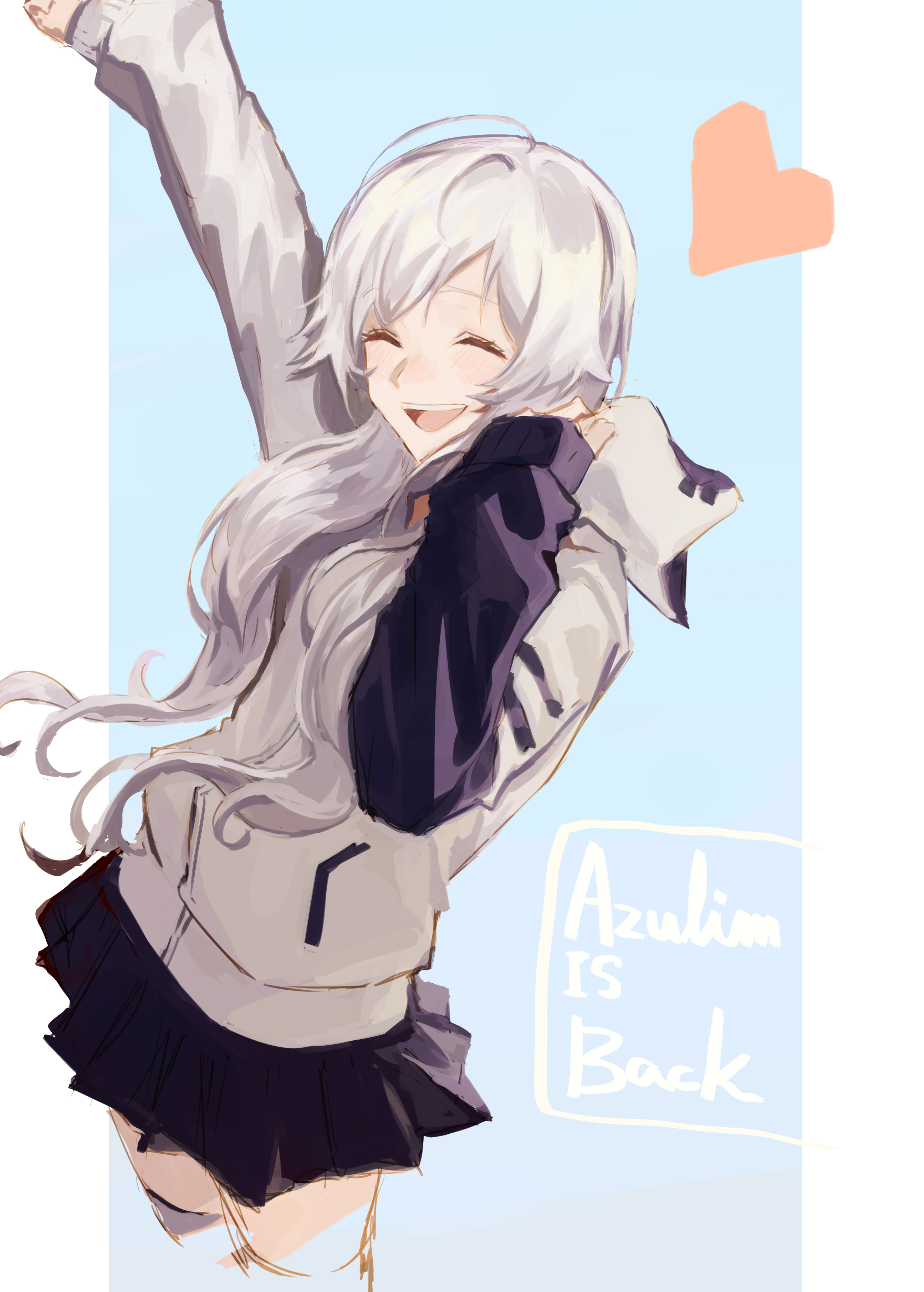 Safebooru - 1girl absurdres animal hood arm up azuma lim azuma lim ...