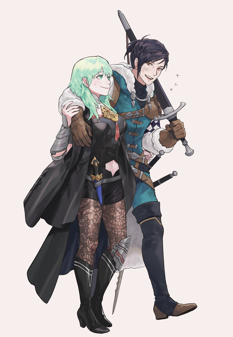 Safebooru - 1boy 1girl byleth (fire emblem) byleth eisner (female ...