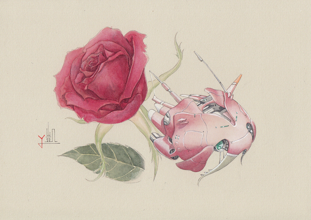 Safebooru - antennae calligraphy brush (medium) flower gaimoon leaf ...