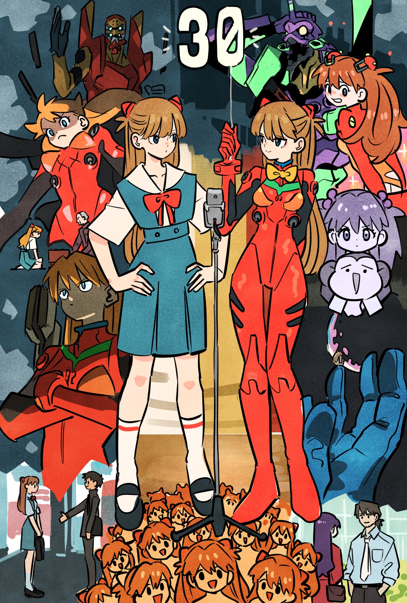 Safebooru - blue eyes bow bowtie clone commentary request crossed arms ...