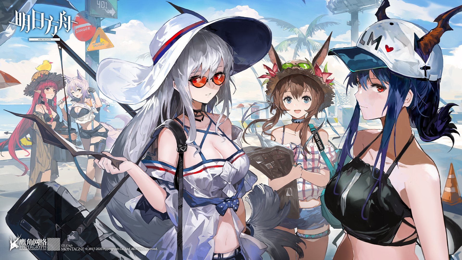 Safebooru - :d alternate costume amiya (arknights) animal ears arknights bag bangs bare ...