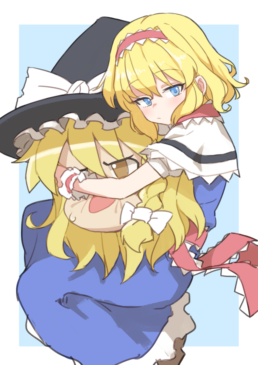 Safebooru - 1girl alice margatroid bangs black headwear blonde hair blue dress blue eyes blush ...