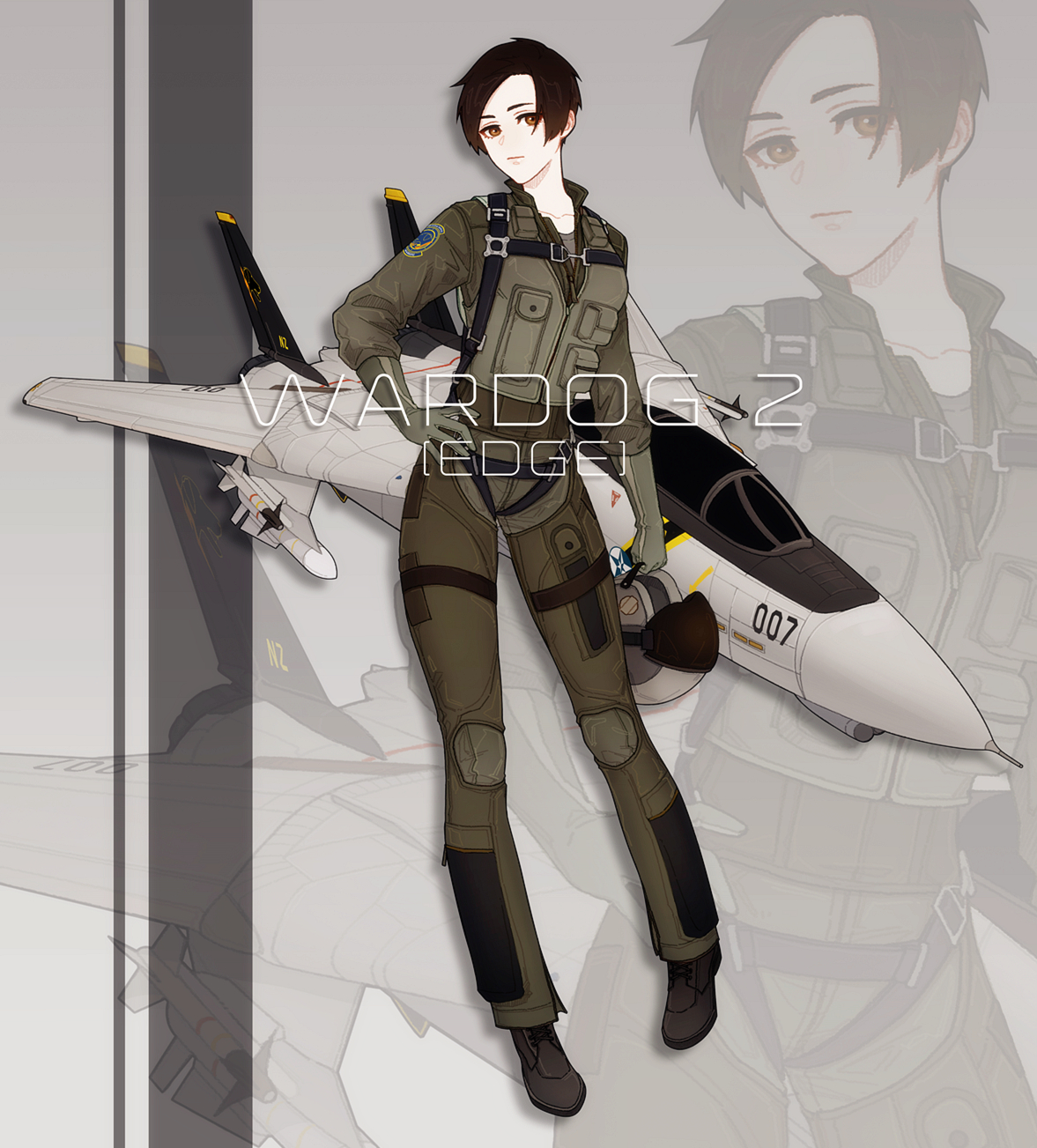 Safebooru - 1girl ace combat ace combat 5 aircraft airplane brown eyes character name collarbone ...