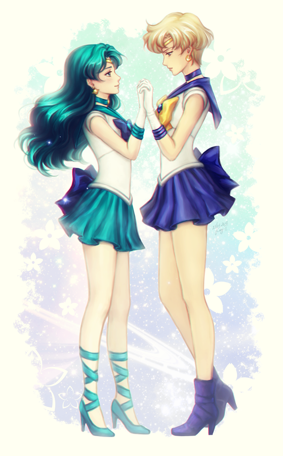 Safebooru - 2girls aqua hair back bow bishoujo senshi sailor moon ...