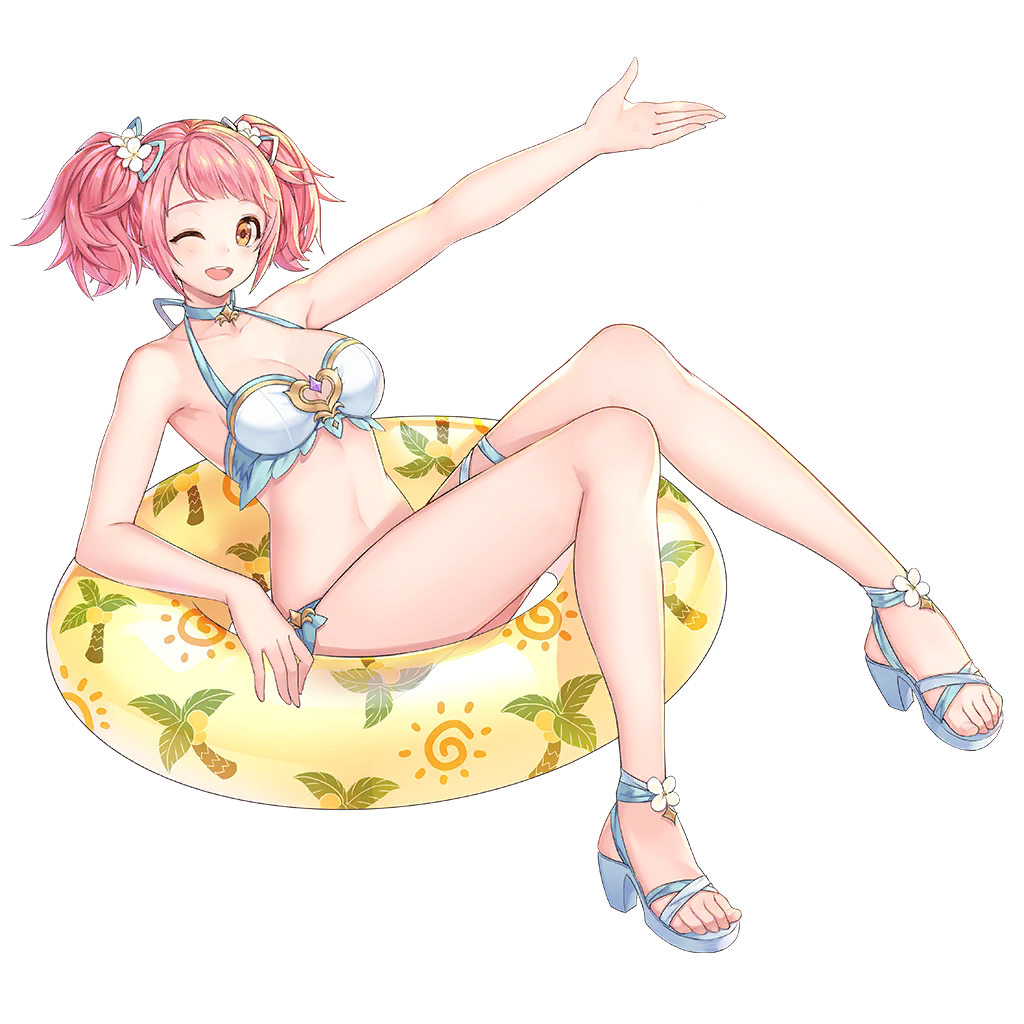 Safebooru - 1girl ;d armpits bare arms bare legs bare shoulders bikini blue bikini blue choker ...