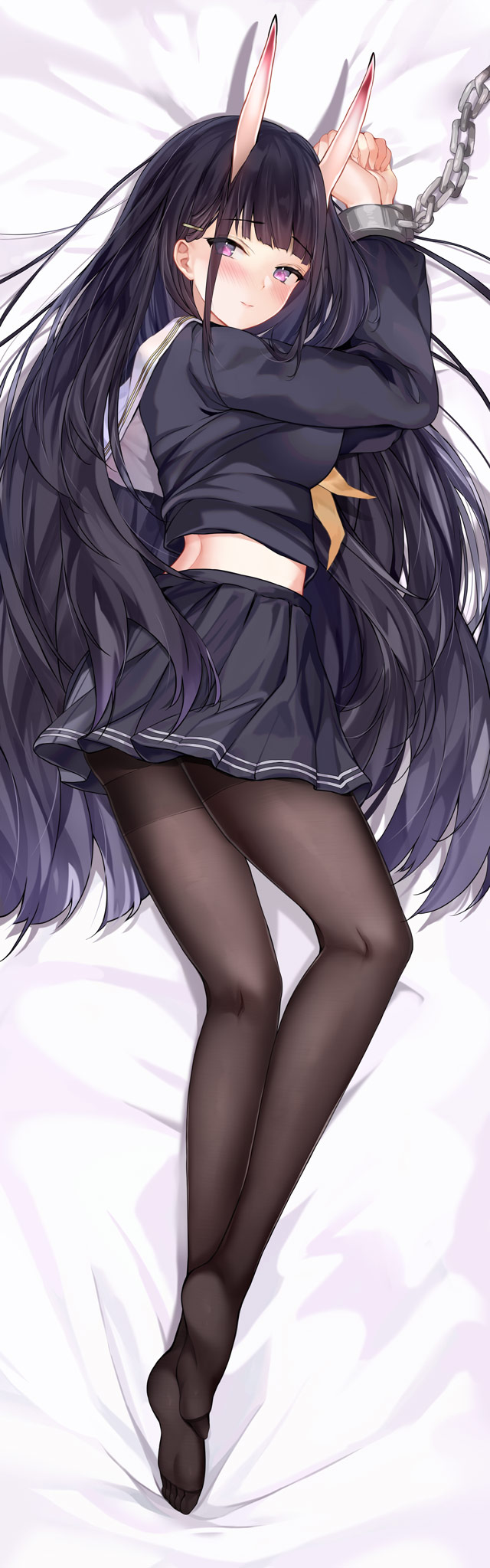 Safebooru - 1girl aimee (emi) azur lane black cardigan black hair black legwear black serafuku ...
