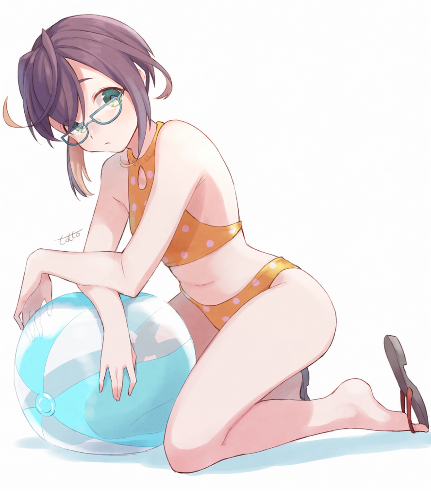 Safebooru - 1girl ball beachball bikini blush breasts commentary request eyebrows visible ...