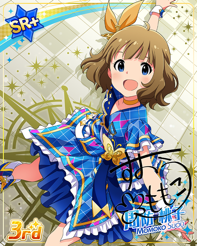 Safebooru - blue eyes blush brown hair character name dress idolmaster million live! theater ...