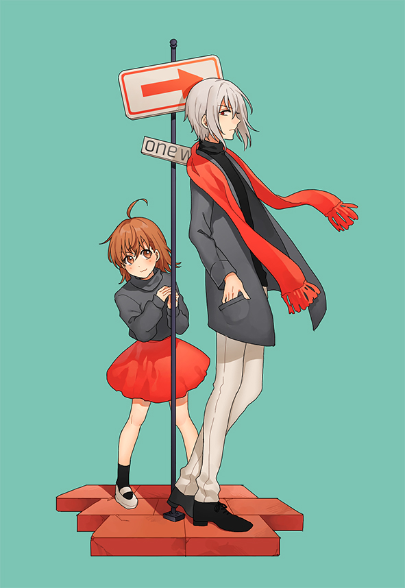 Safebooru - 1boy 1girl accelerator ahoge bangs black footwear black ...