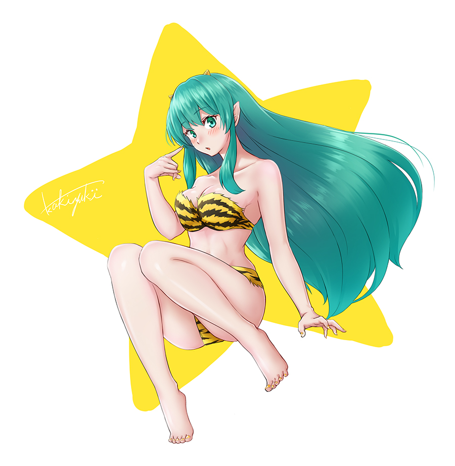 Safebooru - 1girl :o aqua eyes aqua hair arm at side bangs bare arms bare legs bare shoulders ...