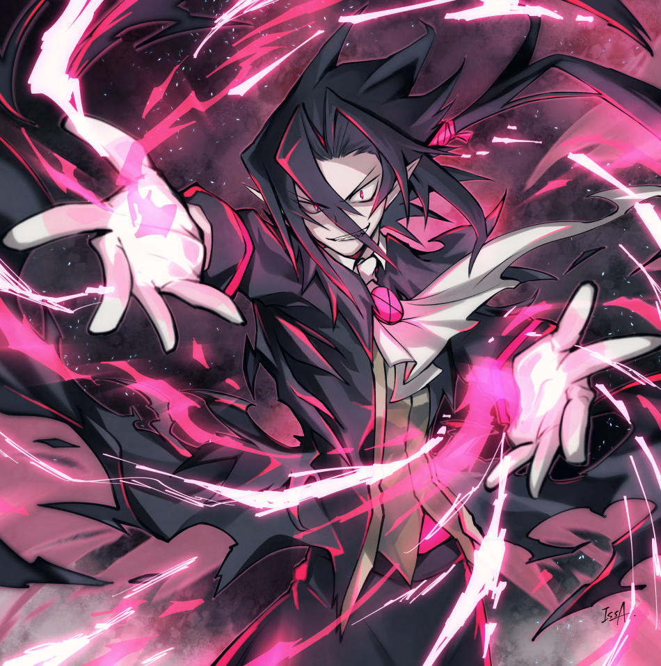 Safebooru - 1boy ascot black hair disgaea evil grin evil smile eyebrows ...