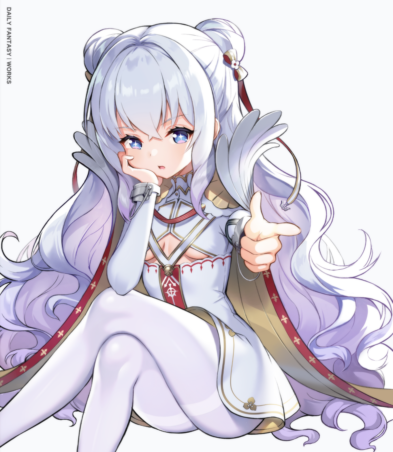 Safebooru - + + 1girl arm support azur lane bangs blue eyes breasts cleavage cutout crossed legs ...