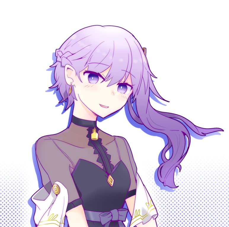 Safebooru - 1girl black dress blush braid cevio dress earrings gradient eyes hair between eyes ...