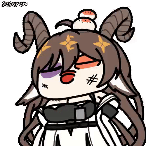 Safebooru - 1girl animal ears animated gif arknights beaten head bump ...