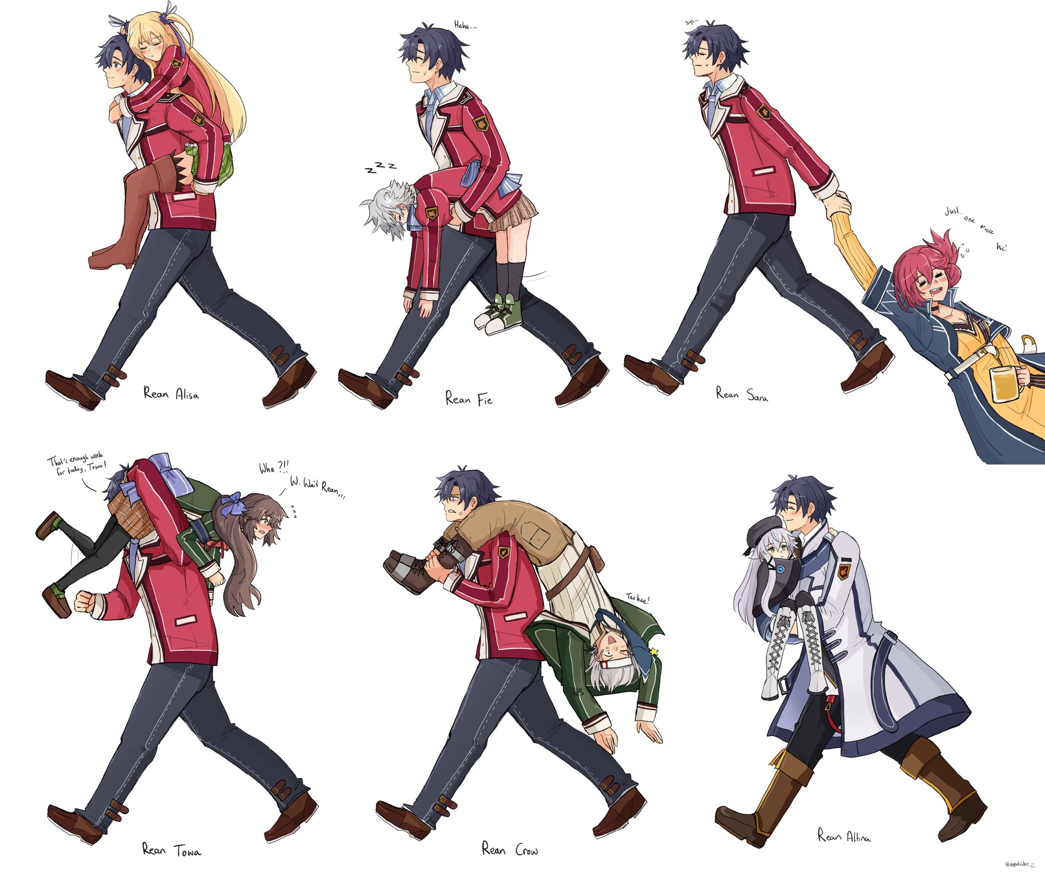 Safebooru - ! 1boy 6+girls ahoge alisa reinford altina orion appelsider arms around neck beer ...