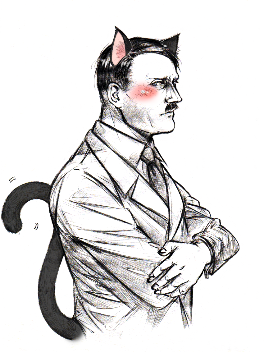 Safebooru - 1boy adolf hitler animal ears black hair blue eyes blush ...