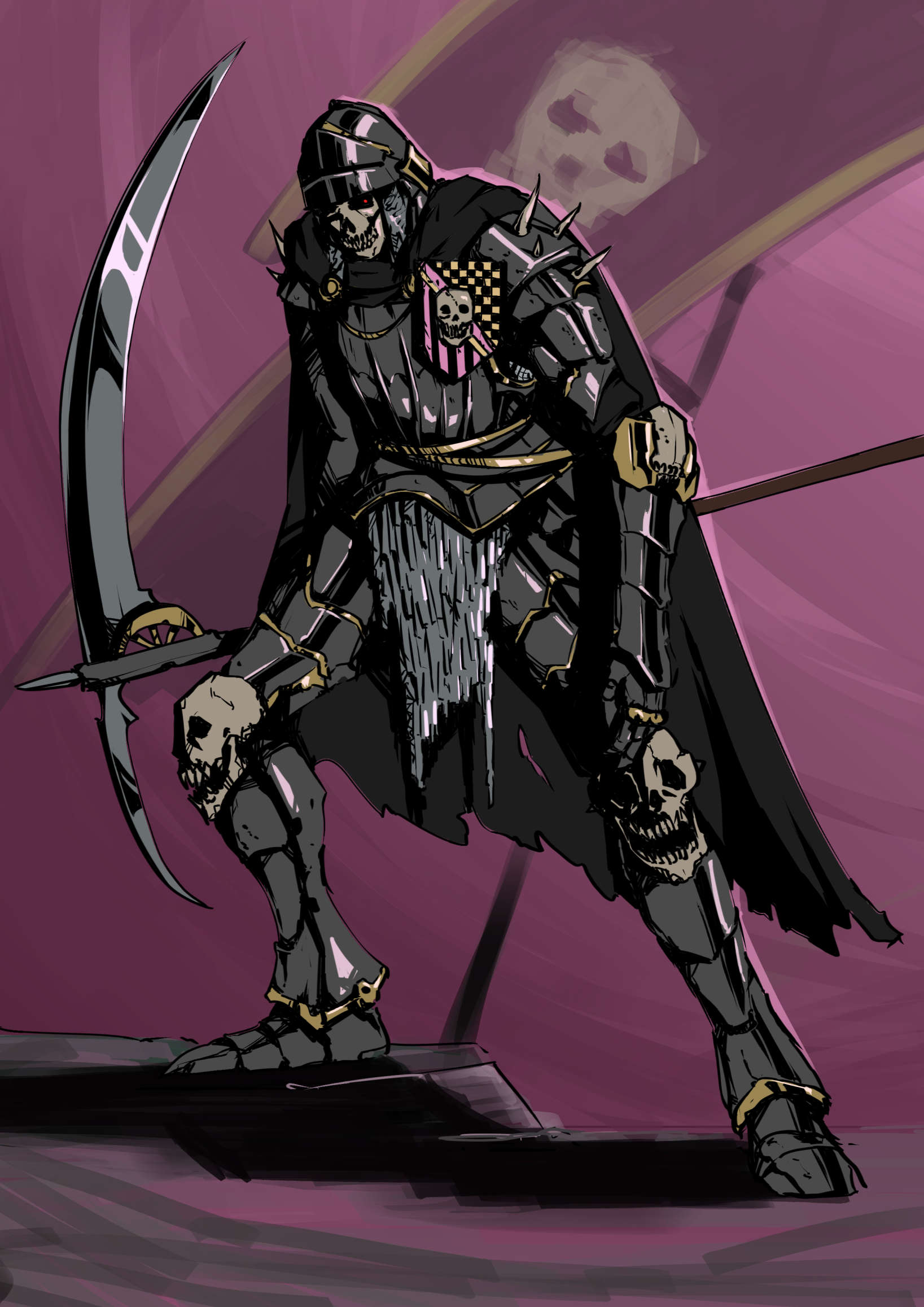 Safebooru - armor armored boots banner battle standard black armor ...