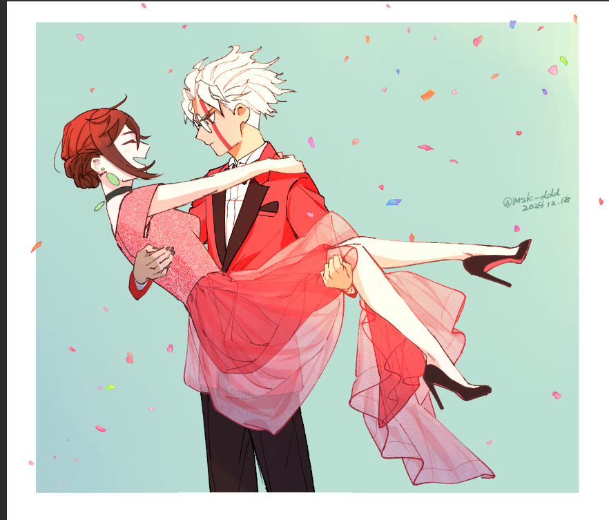 Safebooru - 1boy 1girl alternate form ayase momo brown hair carrying carrying person couple ...