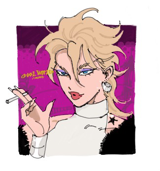 Safebooru - 1boy androgynous birthmark blonde hair chlyaco cigarette ...