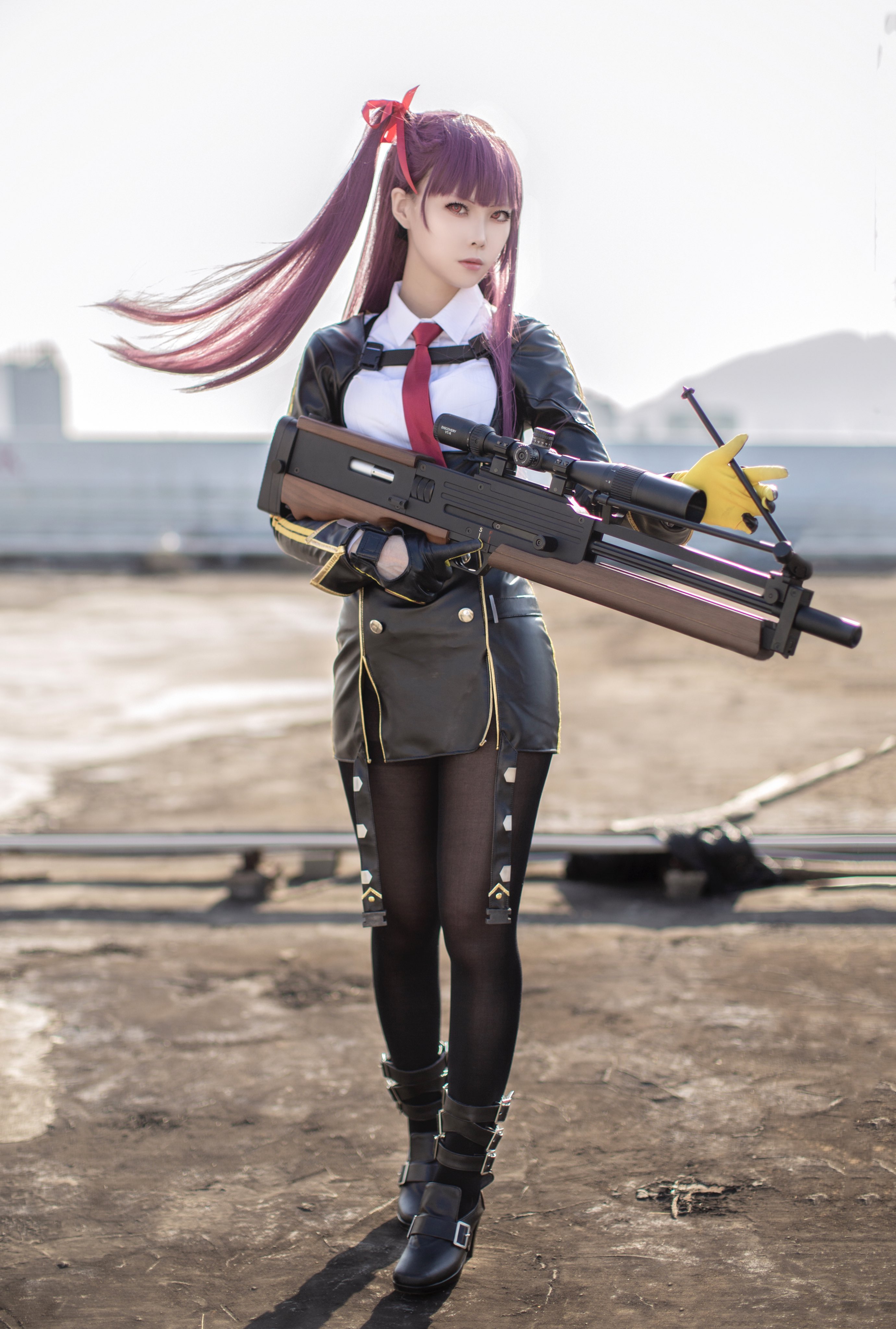 Safebooru - 1girl absurdres belt black footwear black jacket black pantyhose black skirt blunt ...