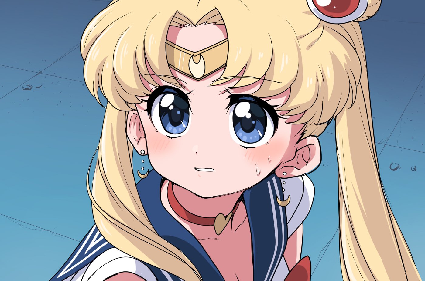 Safebooru - 1girl bangs bishoujo senshi sailor moon blonde hair blue eyes blue sailor collar ...