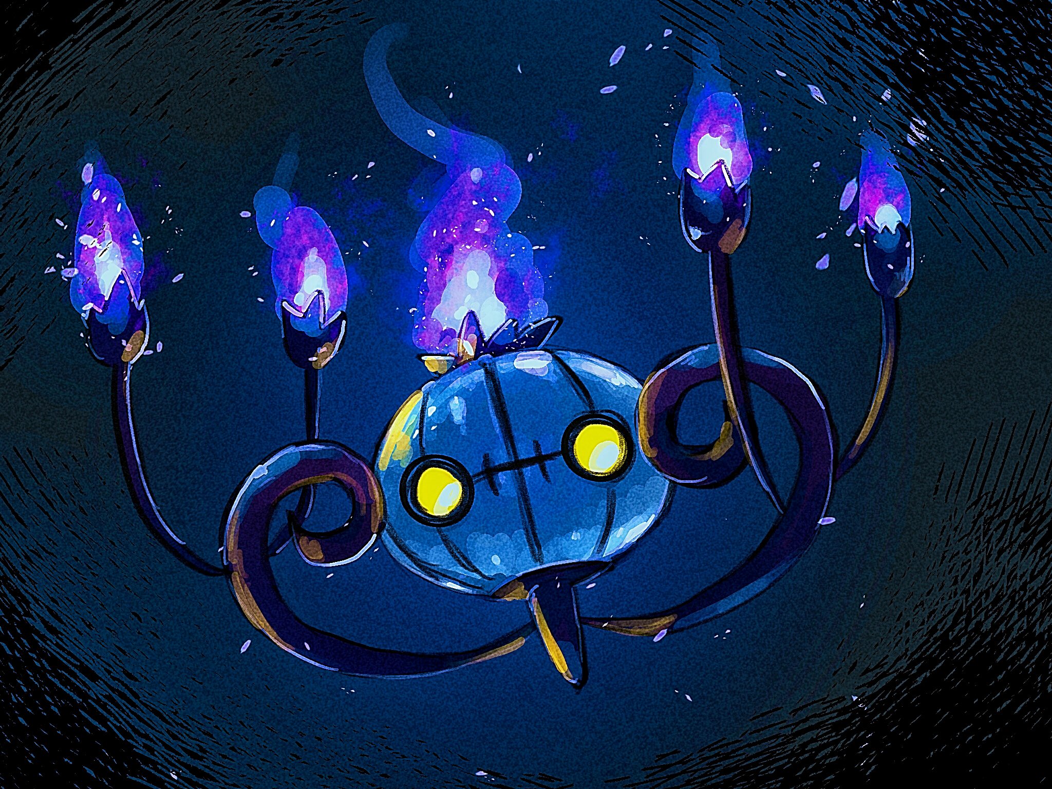 Safebooru - chandelure commentary dark fire flame full body gen 5 ...