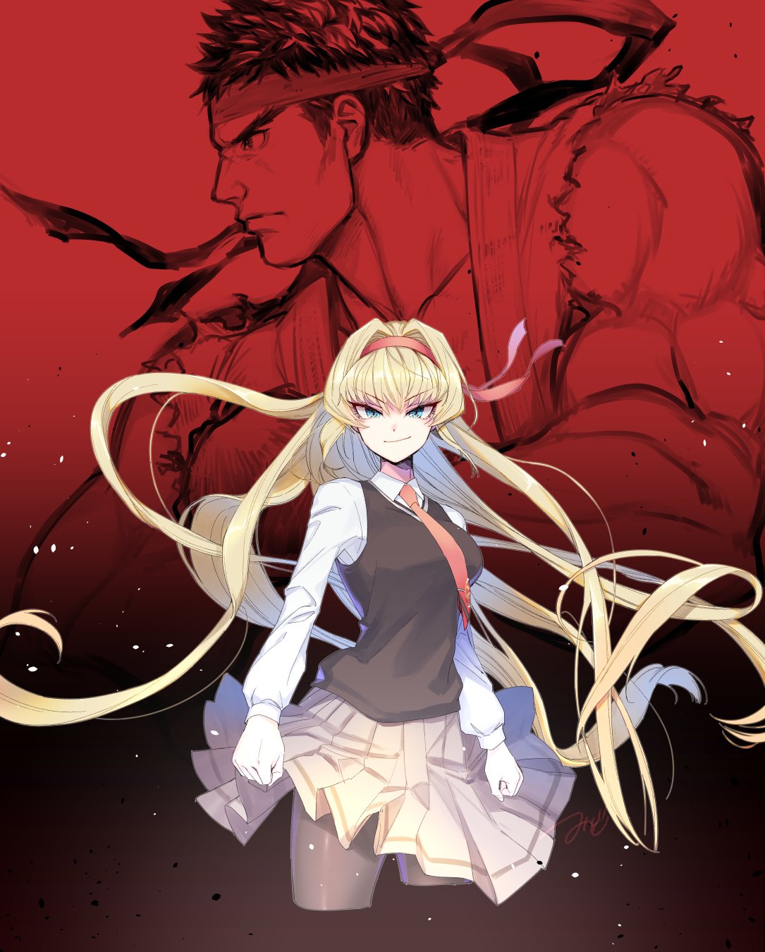 Safebooru 1boy 1girl Blonde Hair Blue Eyes Breasts Commentary Request 9974