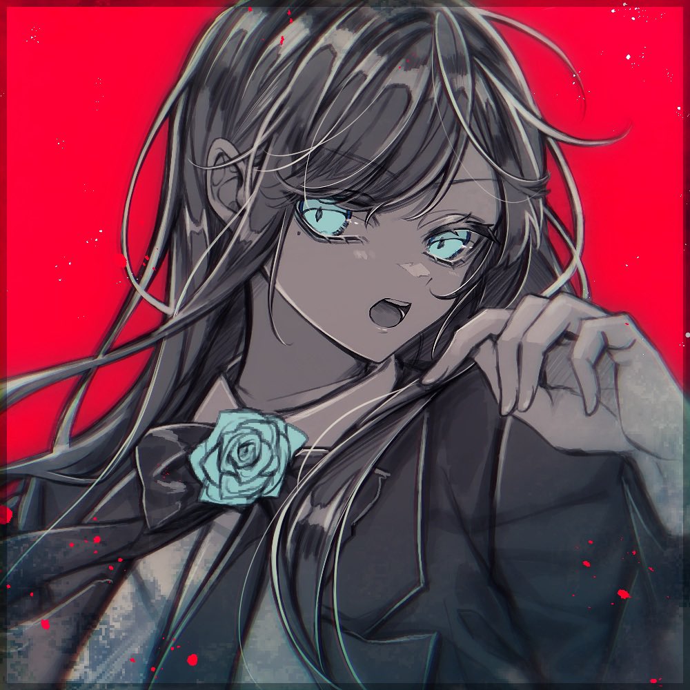 Safebooru - 1girl ado (utaite) blue eyes blue flower blue rose bow ...