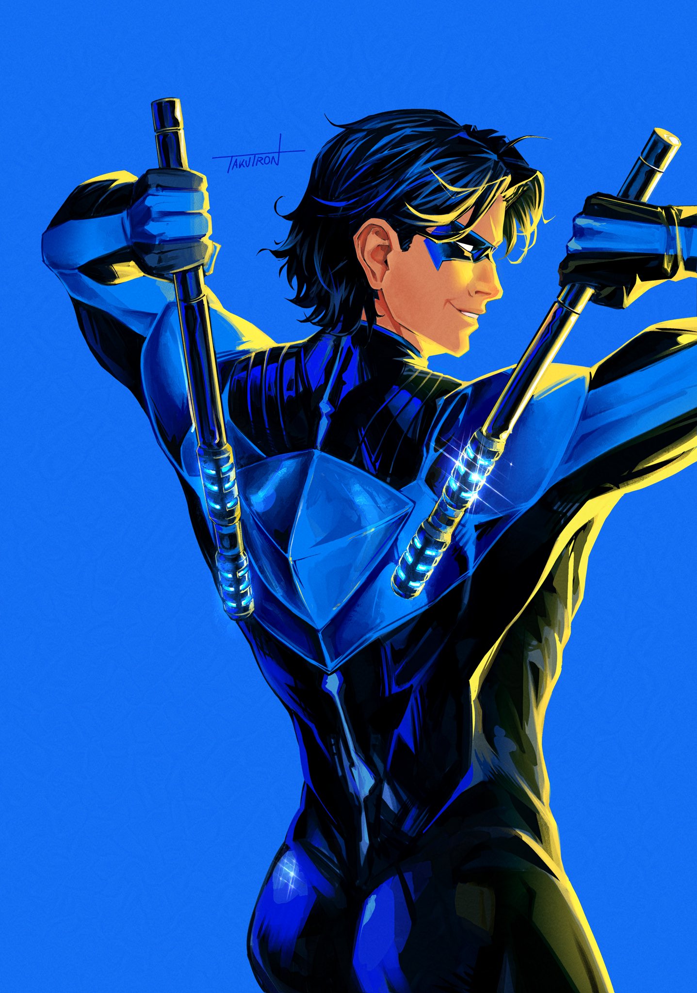 Safebooru - 1boy artist name ass batman (series) black bodysuit blue ...