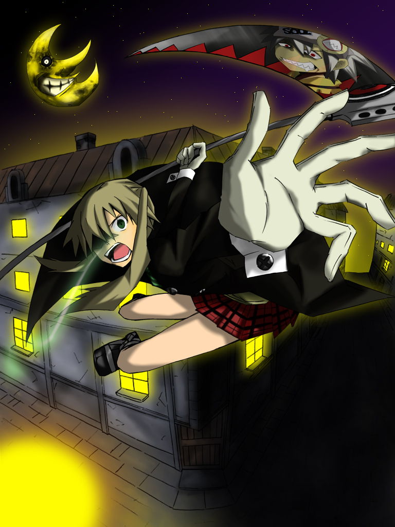 Safebooru - green eyes hat maka albarn maka arubaan moon scythe soul ...