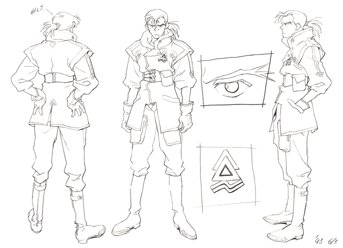 Safebooru - 1990s (style) 1boy aoki uru badge belt boat character sheet ...