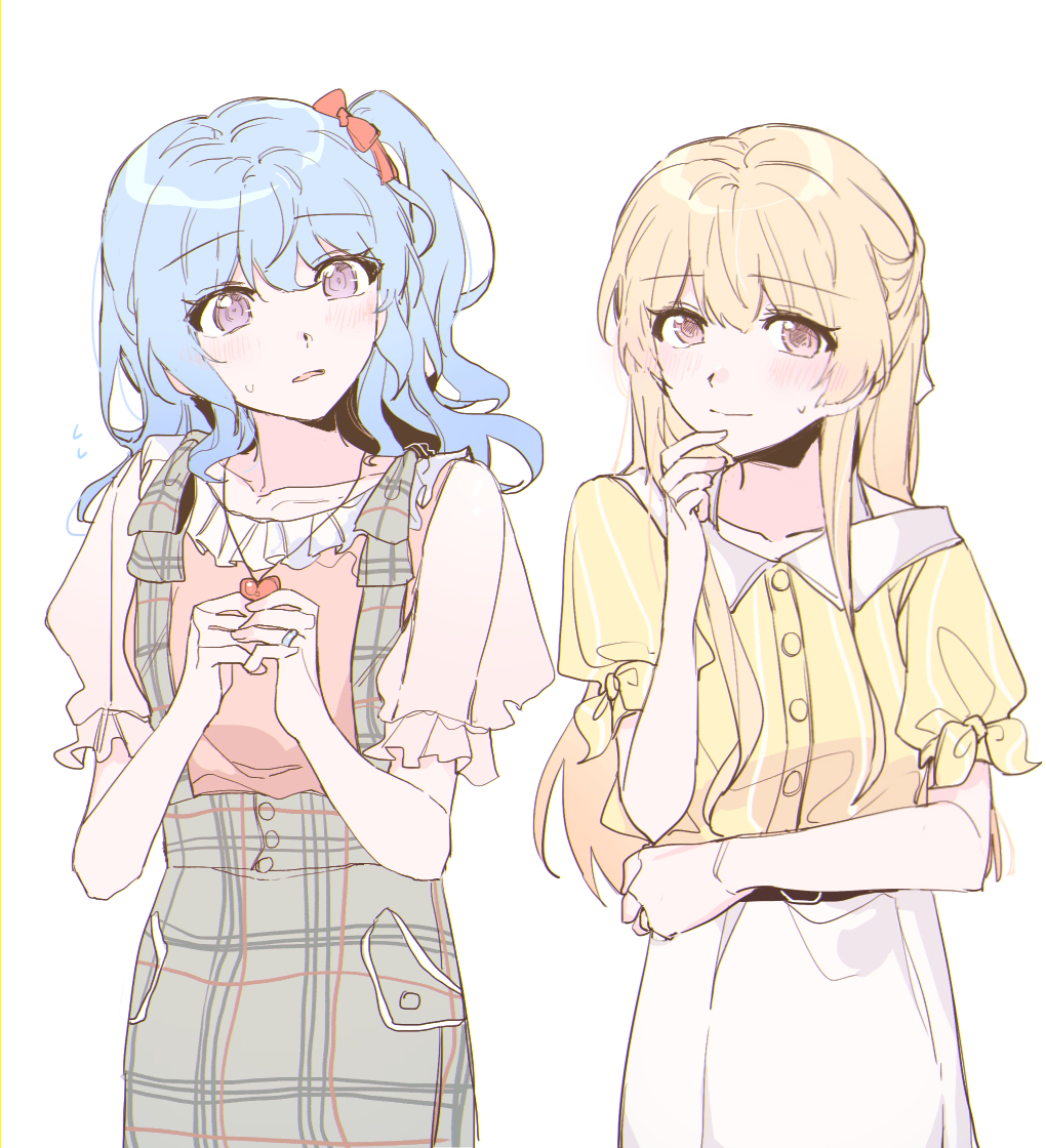 Safebooru - bang dream! blonde hair closed mouth eyebrows visible through hair hair ribbon half ...