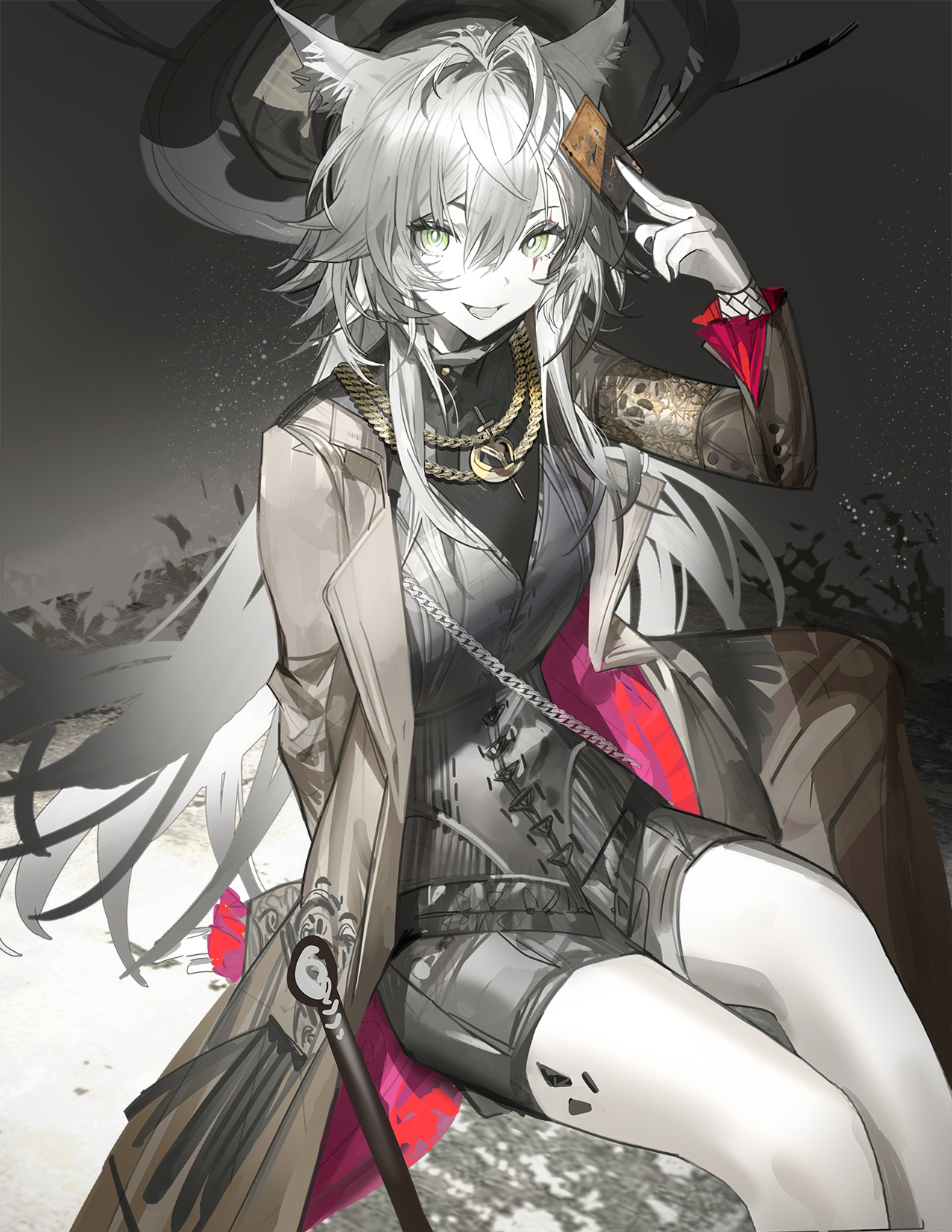 Safebooru - animal ears arknights chromatic aberration commentary request highres jewelry ...