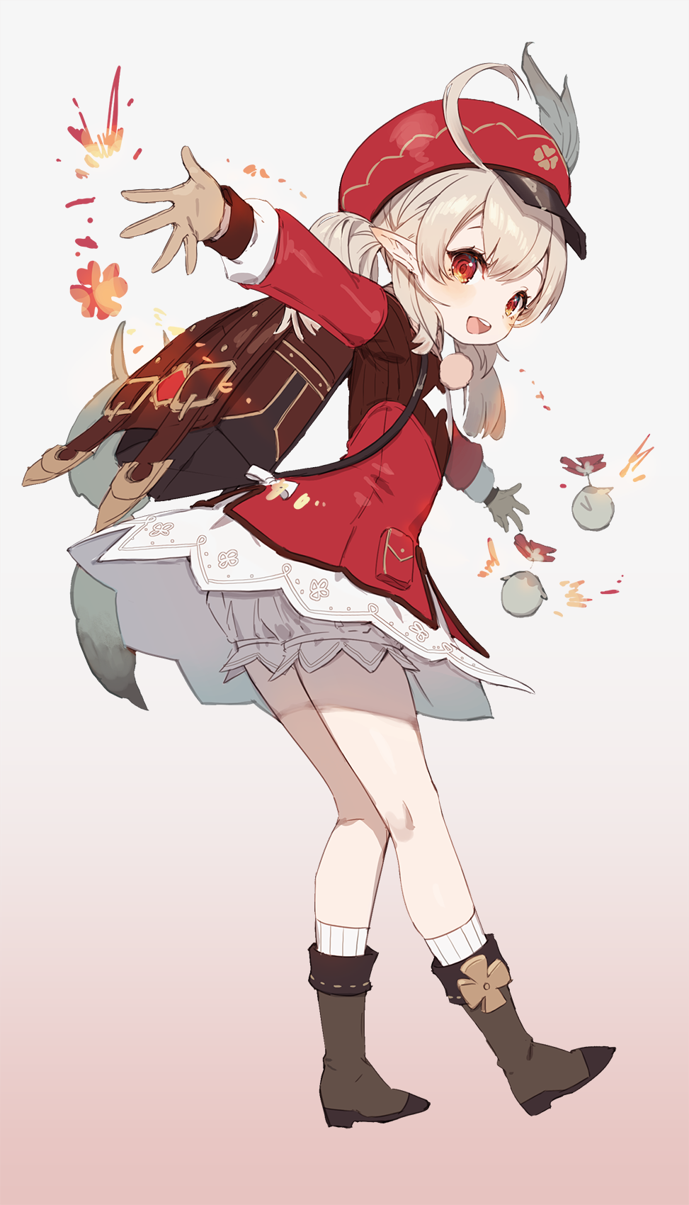 Safebooru - 1girl ahoge backpack bag bangs bloomers blush boots brown footwear brown gloves ...