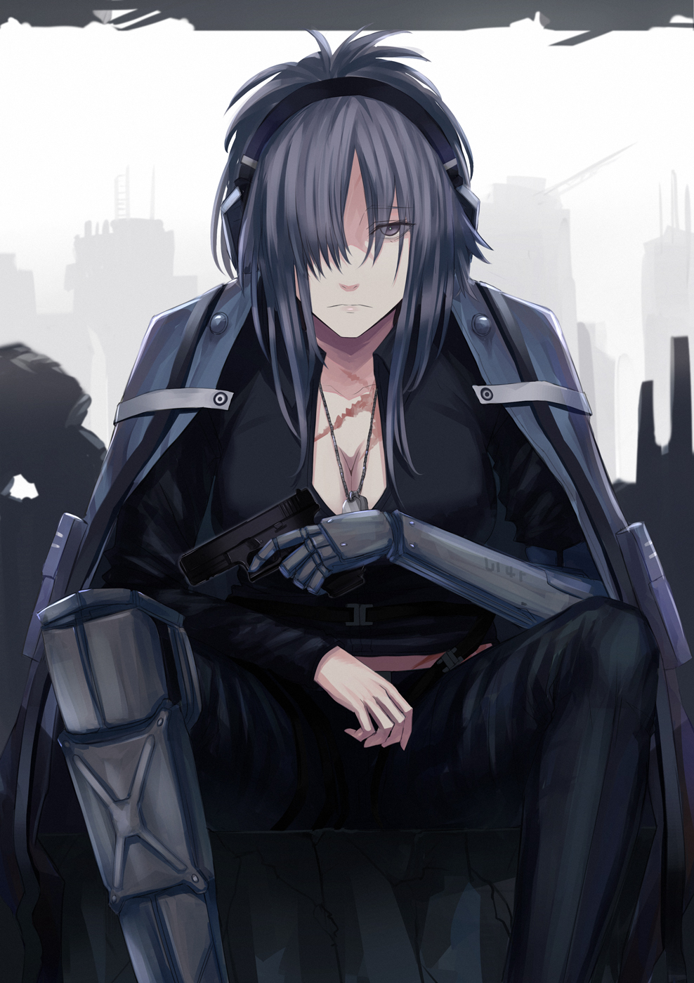 Safebooru - 1girl angelia (girls frontline) angry asakiri koko black ...