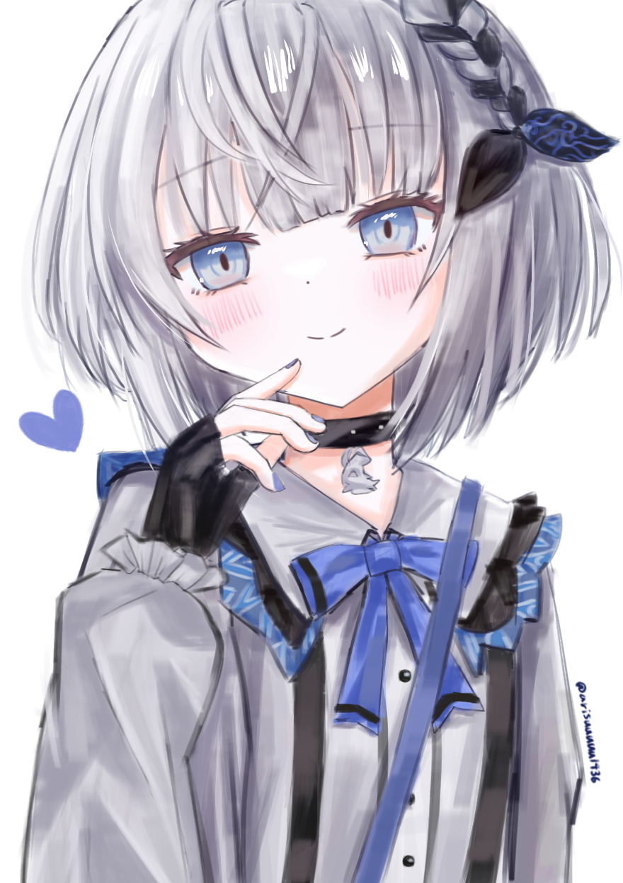 Safebooru - 1girl arisuuuuu.1436 bob cut grey hair highres hololive ...