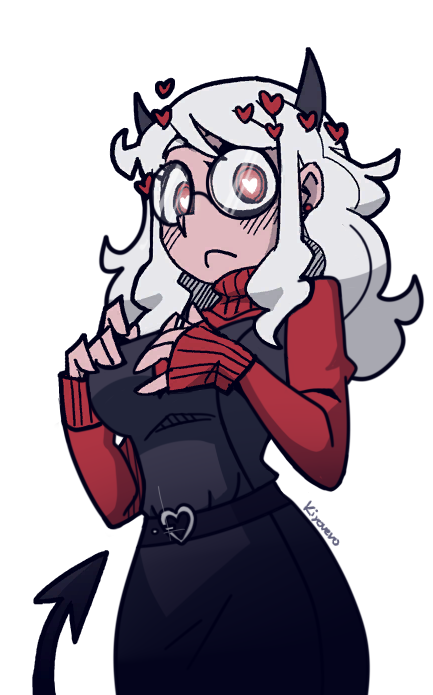 Safebooru - >:( artist name belt black horns blush demon girl demon ...