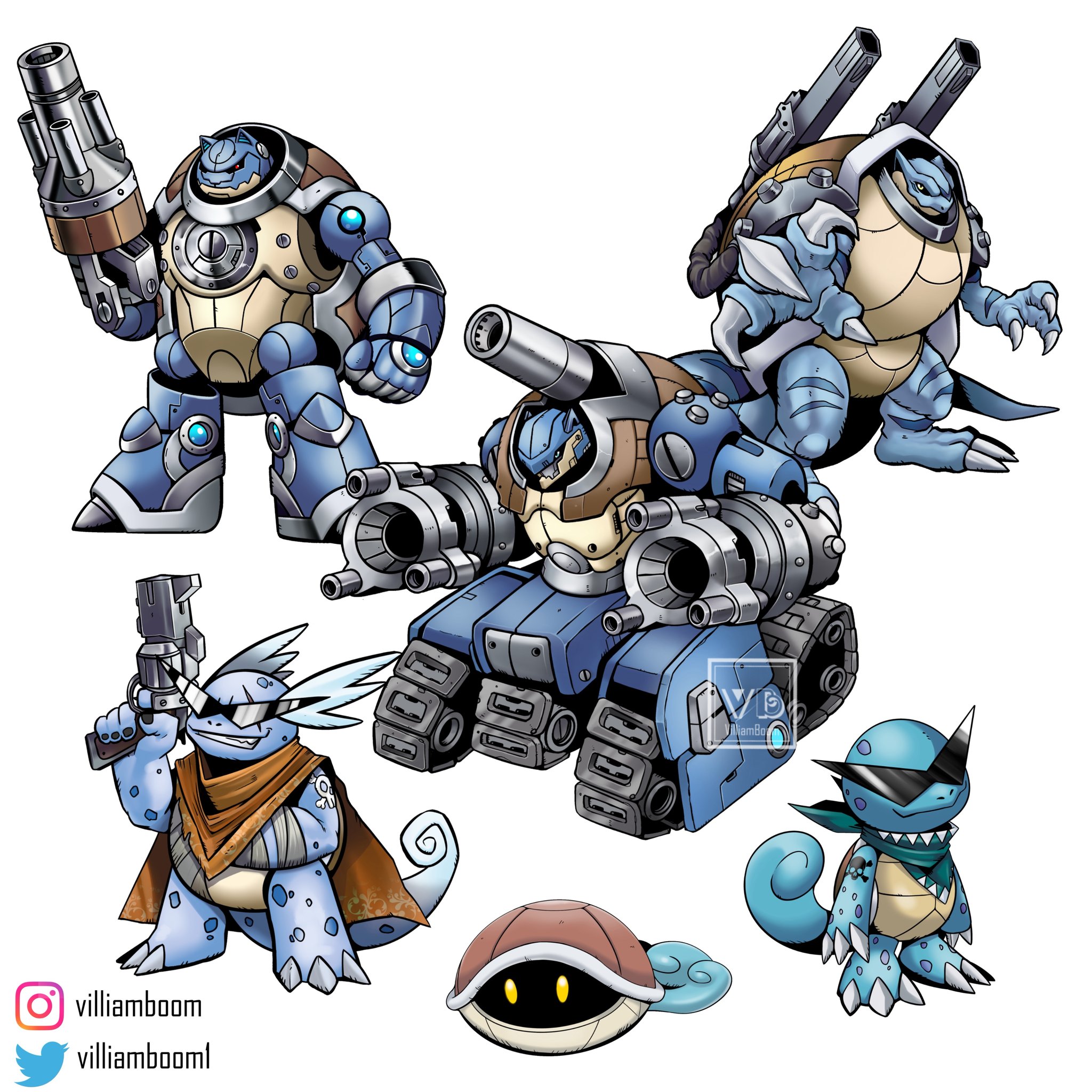 Safebooru - bandana beam cannon blastoise cape caterpillar tracks claws ...