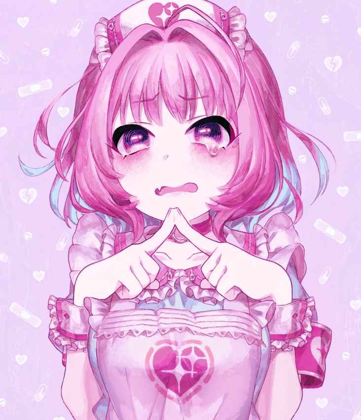 Safebooru - 1girl choker crying fang fingers together hat idolmaster ...