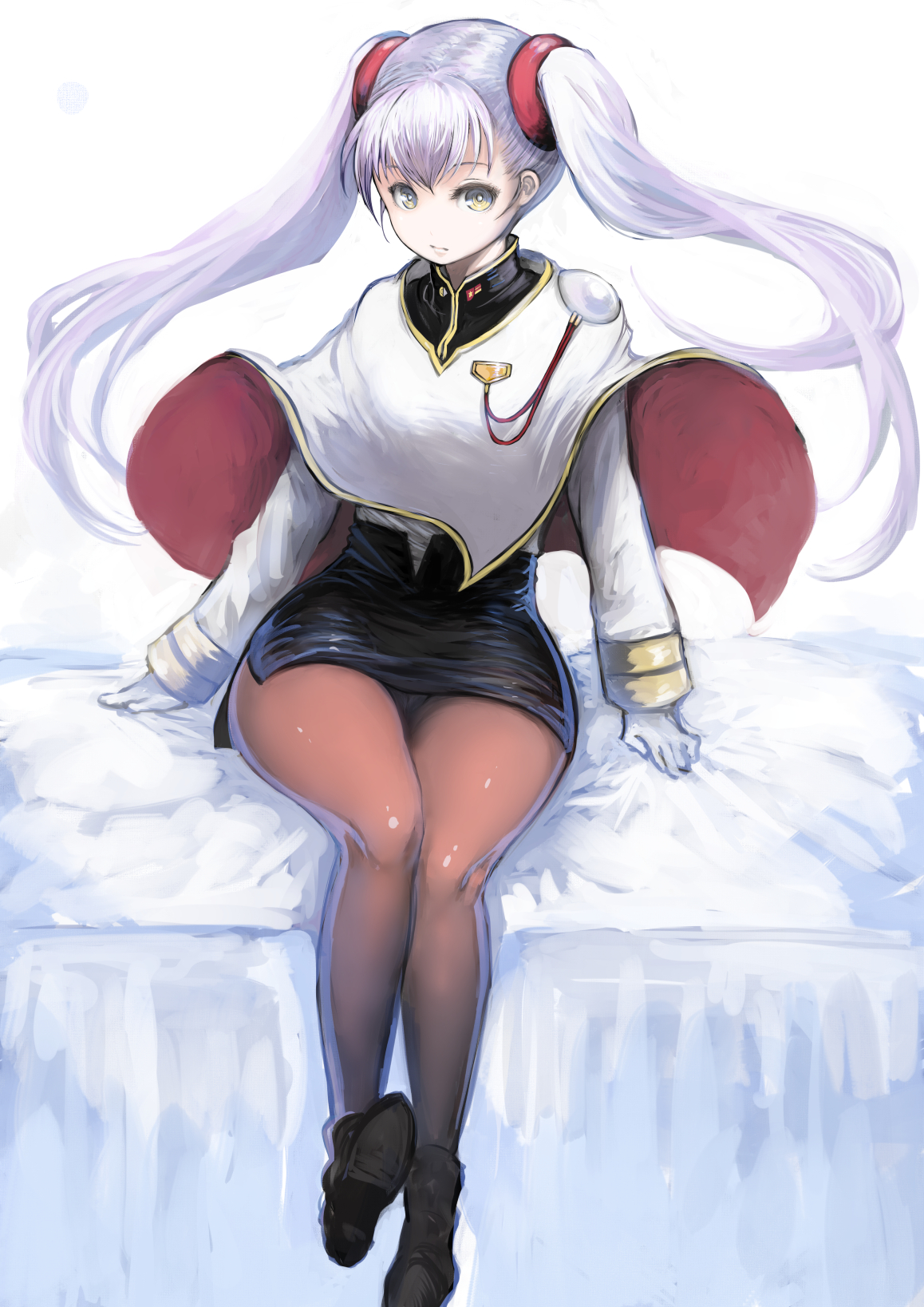 Safebooru - 1girl ankle boots black footwear black skirt boots bright pupils brown legwear ...