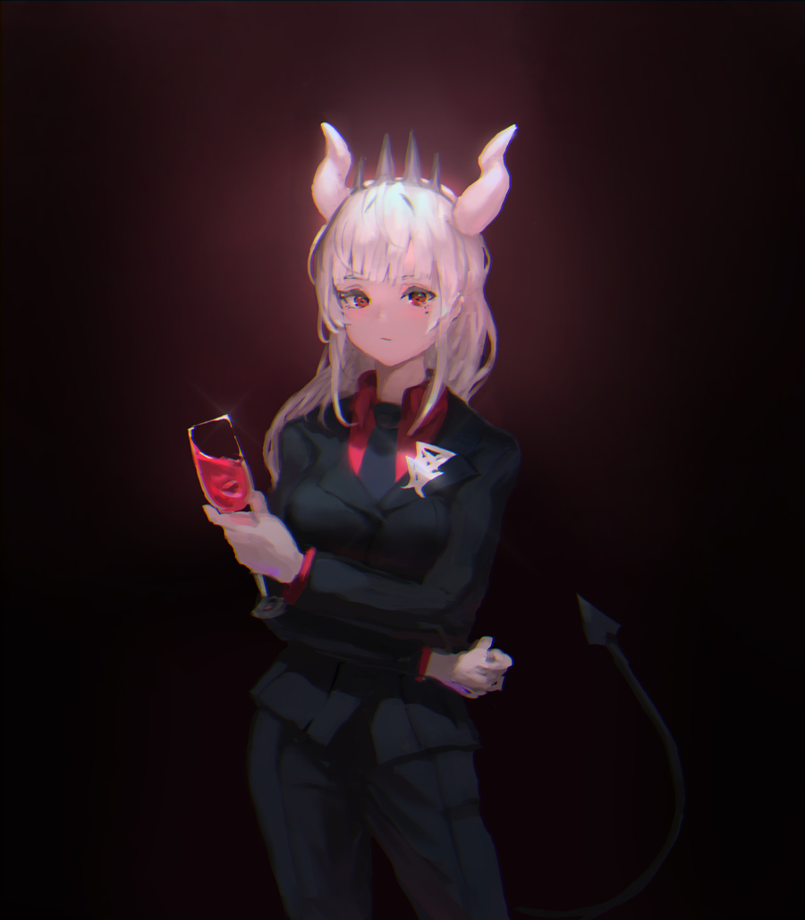 Safebooru - 1girl arms under breasts bangs black jacket black neckwear black pants black suit ...