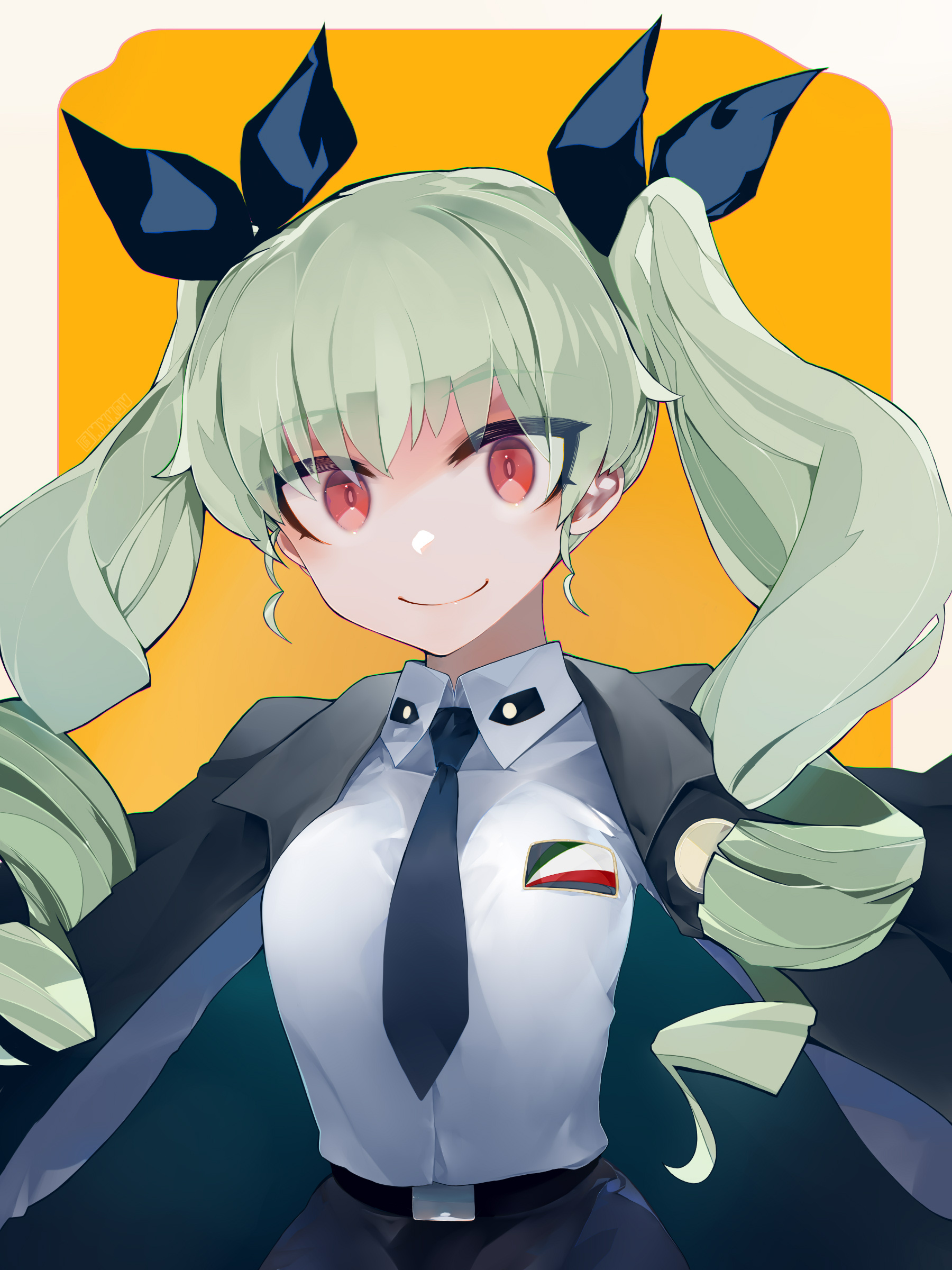 Safebooru - 1girl absurdres anchovy (girls und panzer) anzio school uniform bangs belt black ...