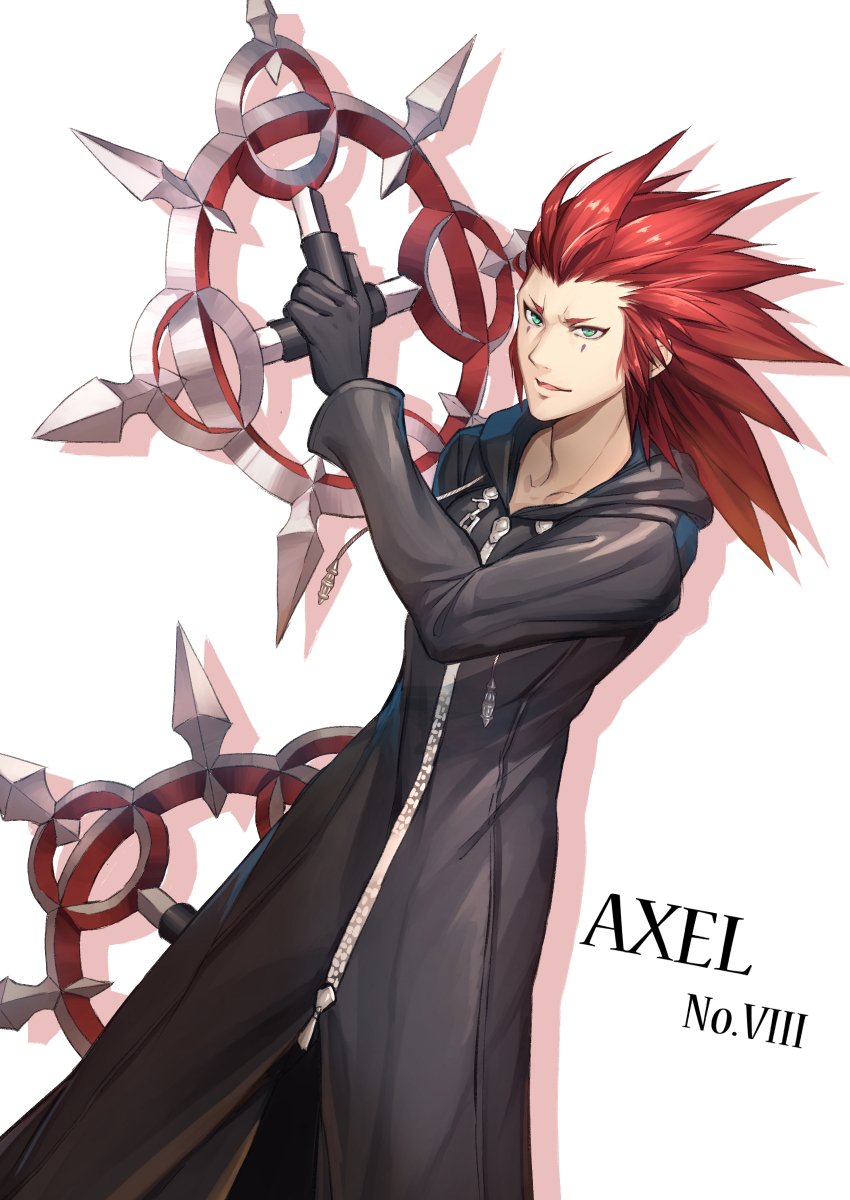 Safebooru - 1boy axel (kingdom hearts) black coat (kingdom hearts ...