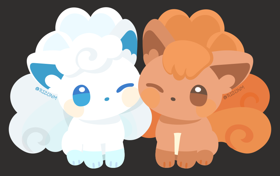 Safebooru - alolan and normal alolan form alolan vulpix black ...