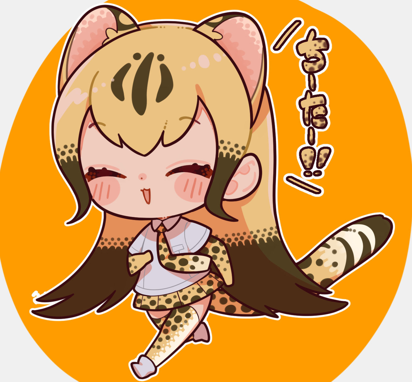 Safebooru - 1girl ^ ^ animal ears animal print bangs blush stickers ...