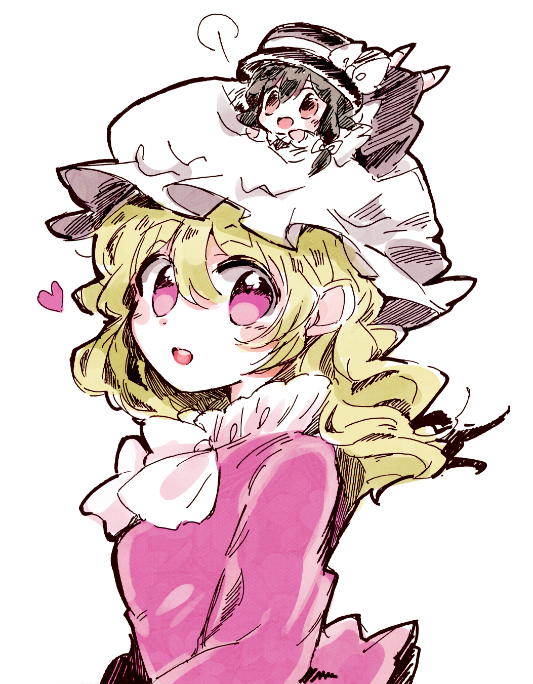 Safebooru - black skirt blonde hair bow bowtie brown hair capelet chibi ...