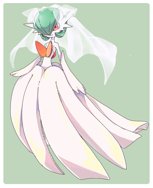 Safebooru - border closed mouth commentary request full body gardevoir ...
