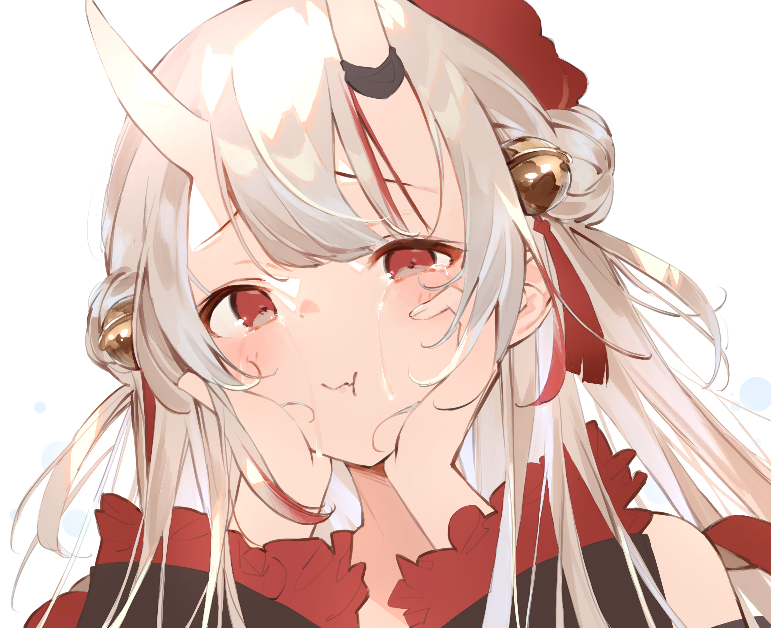 Safebooru - 1girl :t bangs bare shoulders closed mouth commentary ...