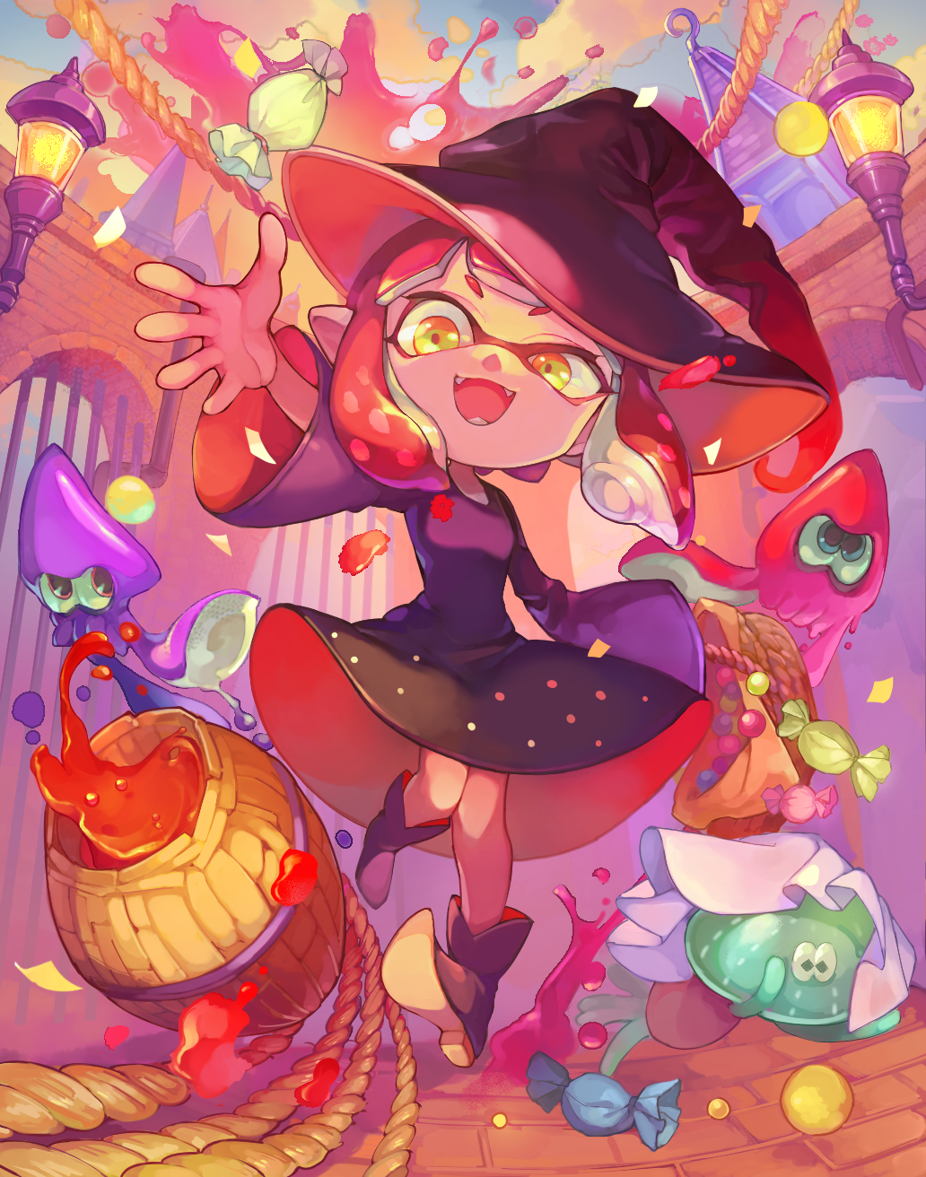 Safebooru - 1girl :d bangs barrel black dress black footwear black ...