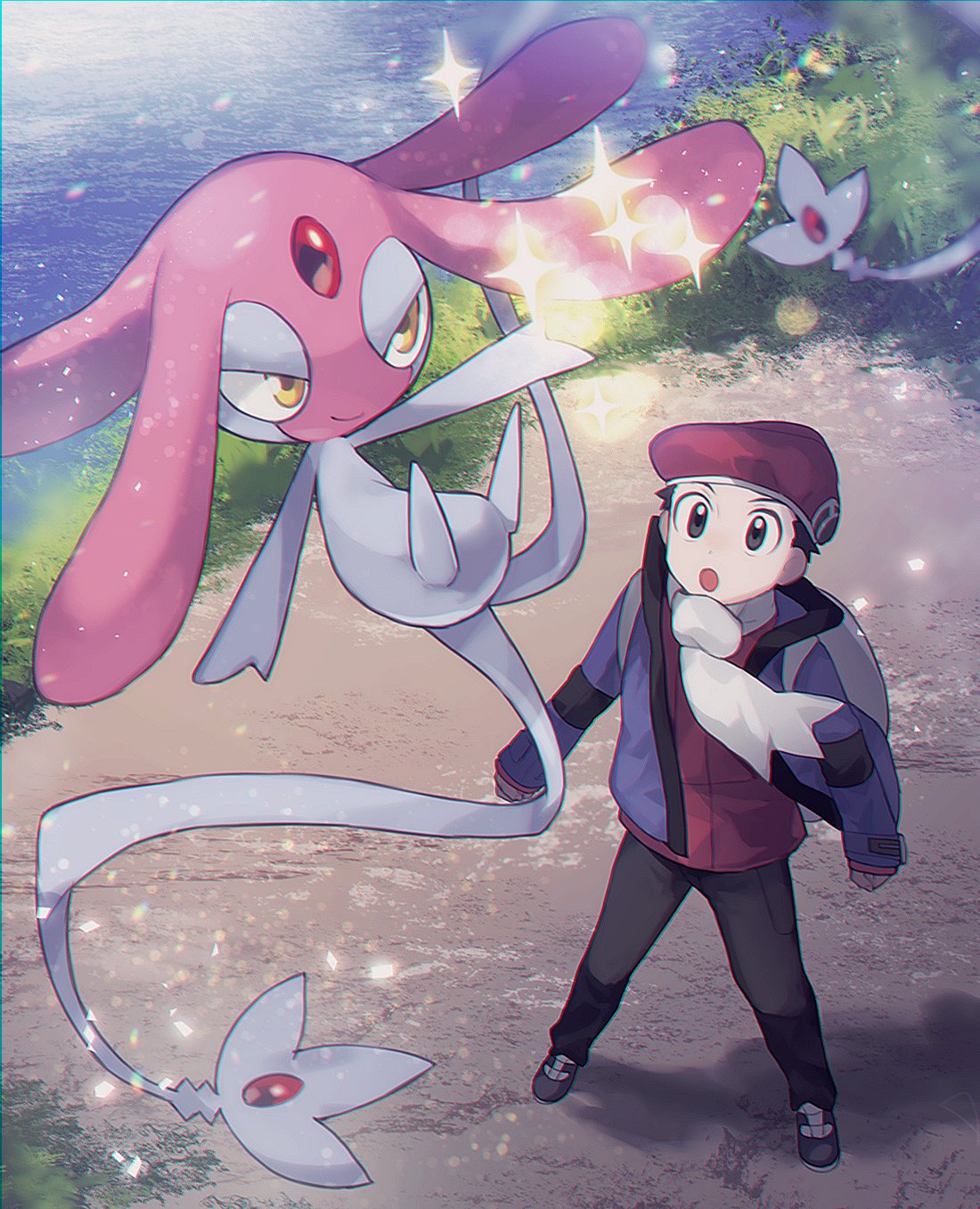 Safebooru - 1boy :o backpack bag black hair black pants commentary ...